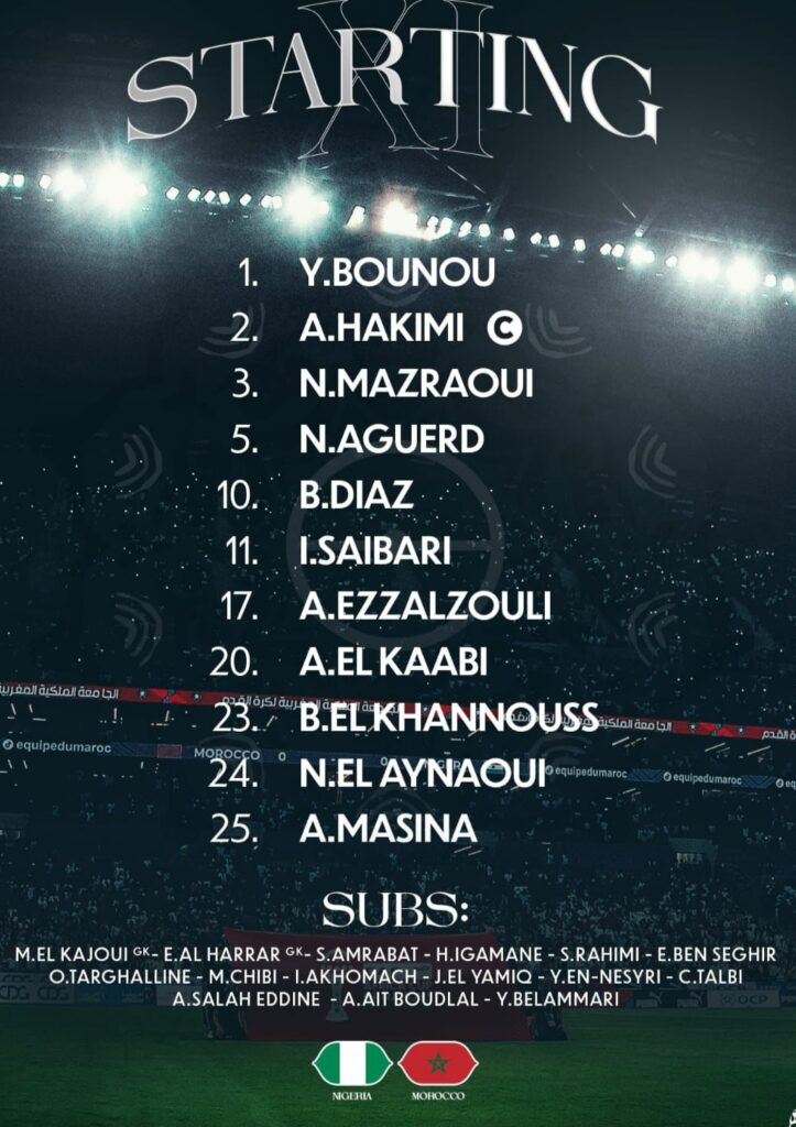 CAN-Maroc 2025 (demi-finale): Voici le onze de départ des Lions de l ...